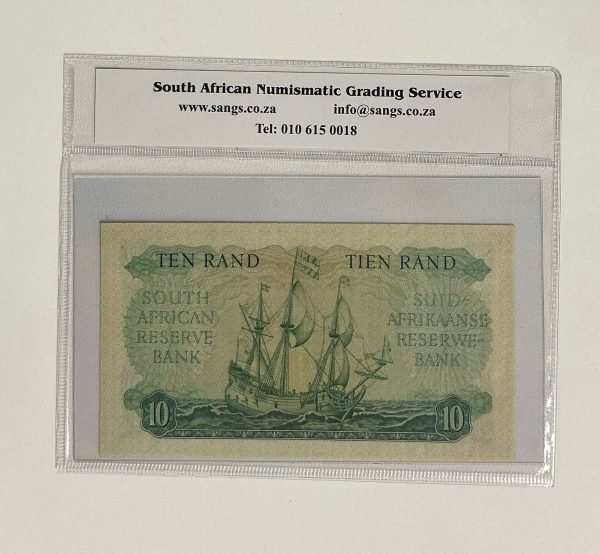 1962 – Ten Rand – AU50 SANGS Graded – Gold Reef City Mint